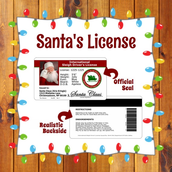 Santa's License PROOF of Santa Claus Looks like | Etsy