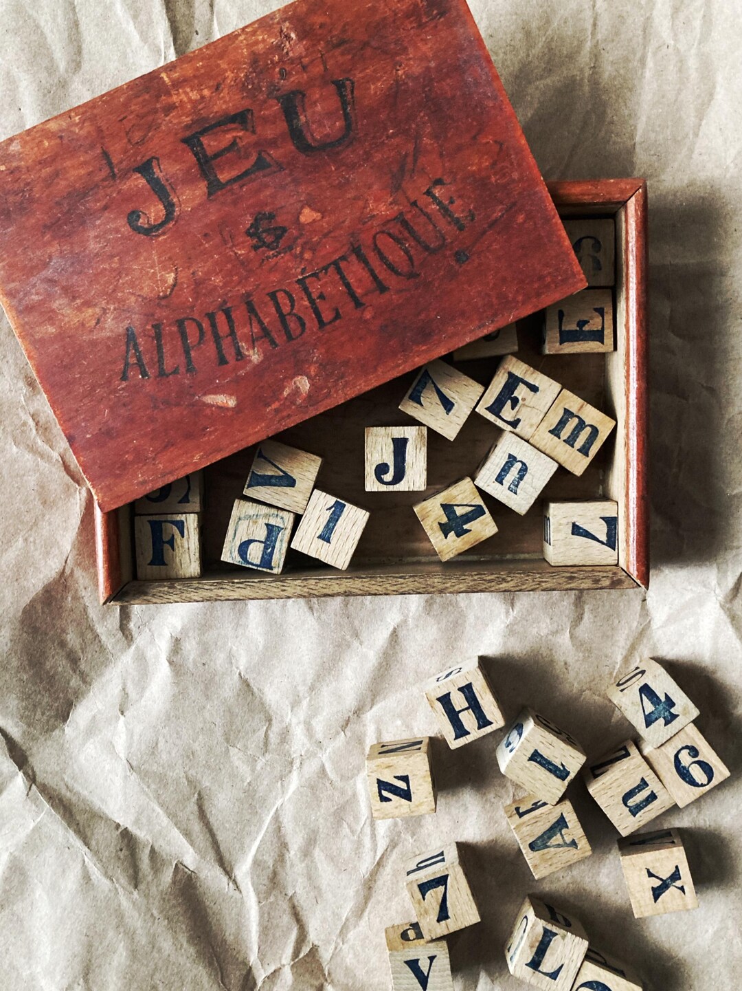 Antique French Timber Alphabet & Numbers Blocks - Etsy