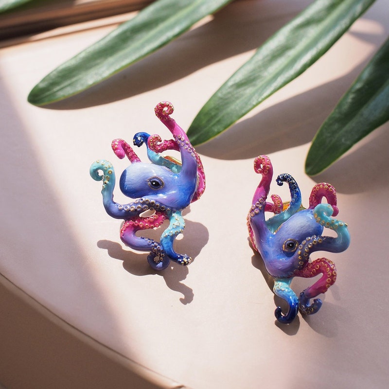 Octopus Earrings - Etsy