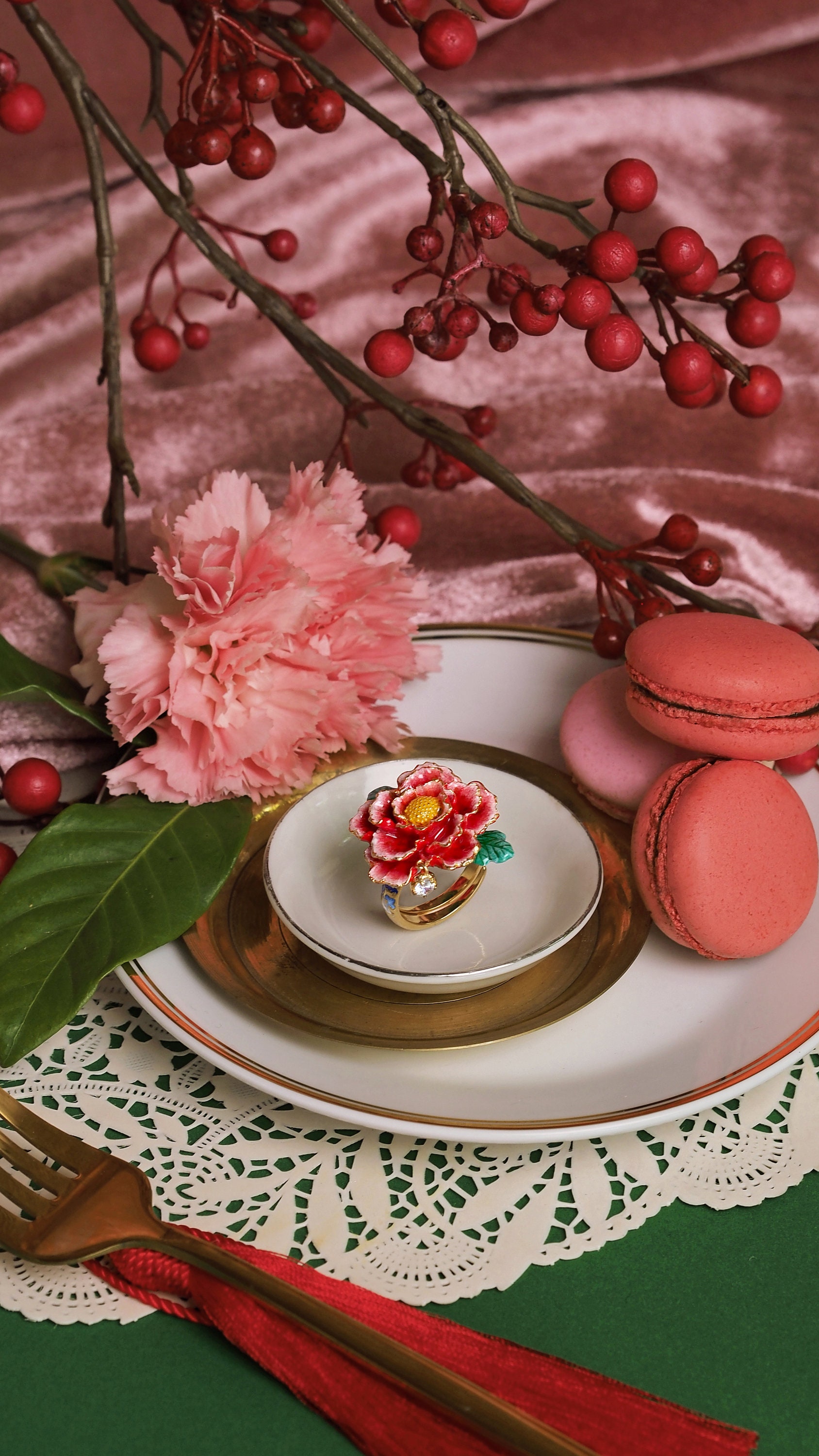 Orient Romance Love Flower Ring, Statement Pieces, Flower, Tiger ...