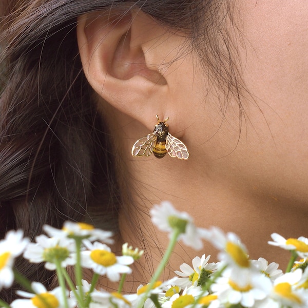 Bee Earrings - Etsy