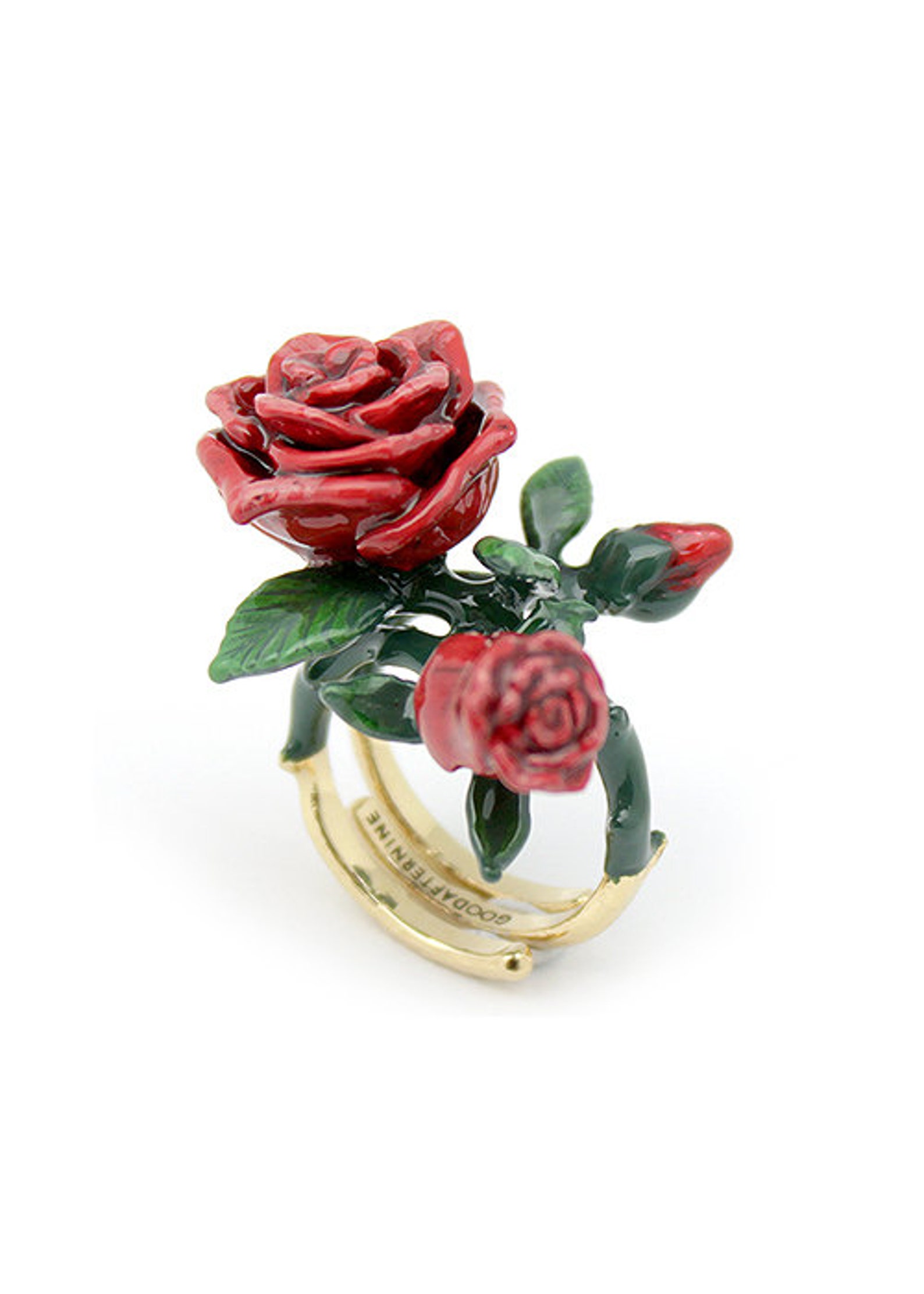 Rose Ring Flower Ring Enamel Ring High Quality Enamel - Etsy