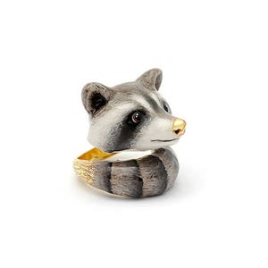 Rocky Raccoon Ring, Handcrafted Enamel, Raccoon, Raccoon Ring, Unique ...