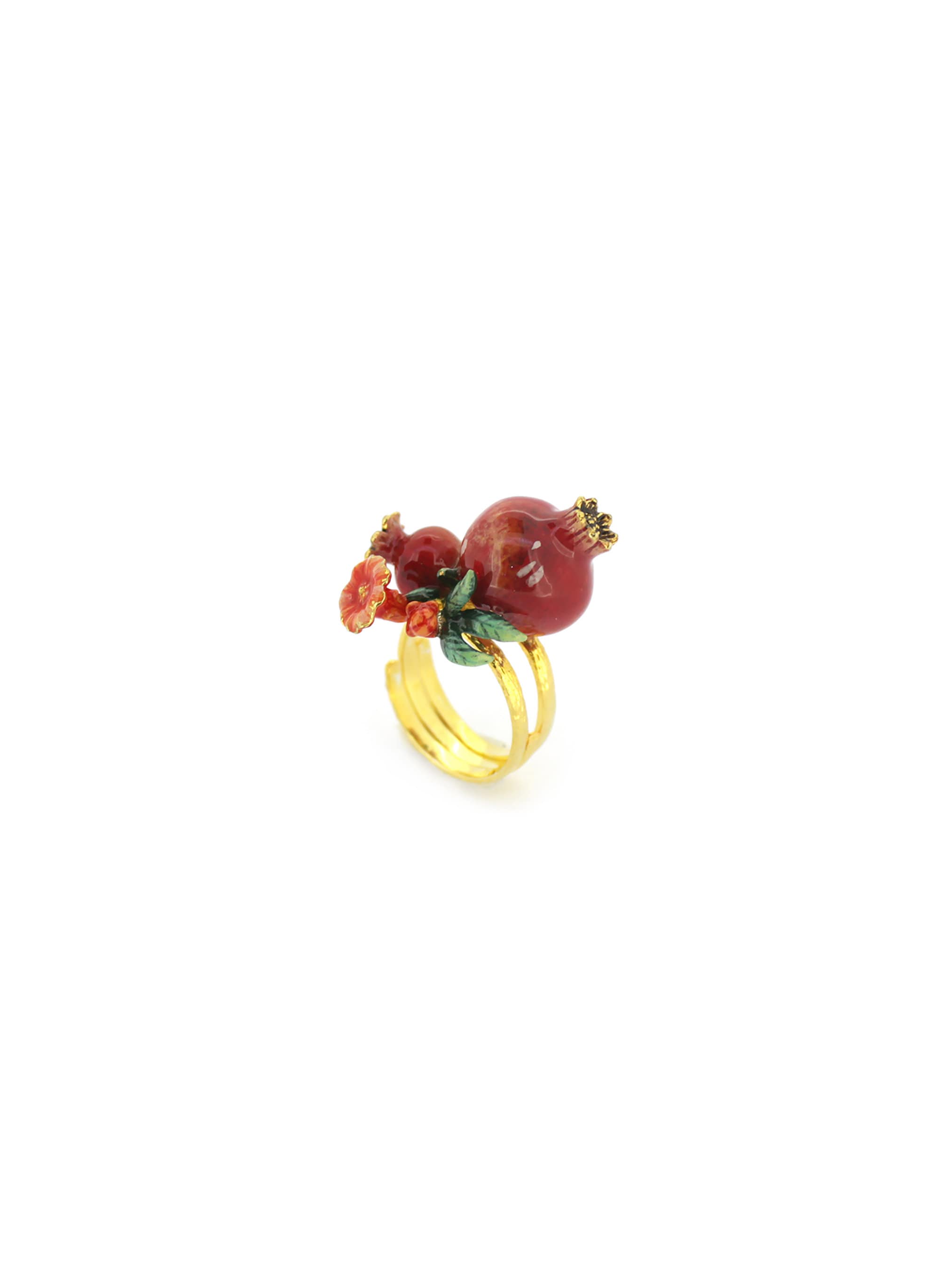 Pomegranate Ring, Fruity Blossom, Goodafternine, Enamel Ring, Playful ...
