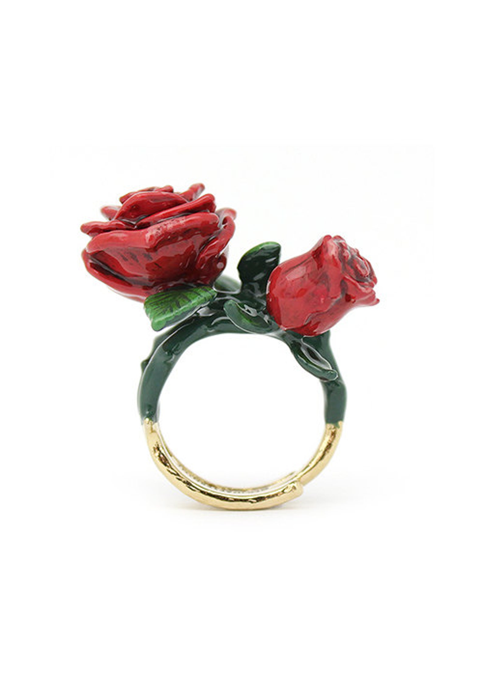 Rose Ring Flower Ring Enamel Ring High Quality Enamel - Etsy