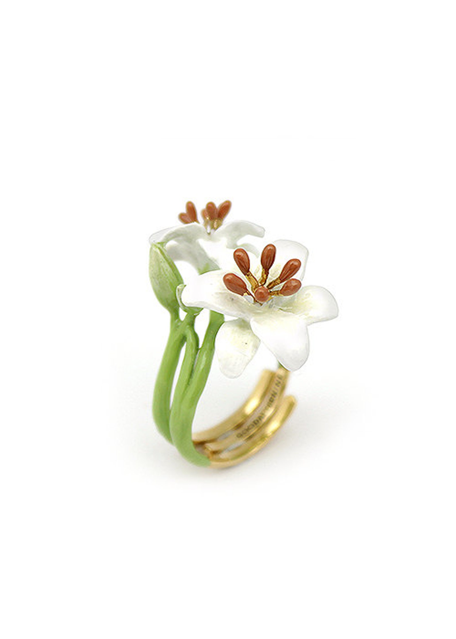 Lily Ring Flower Ring Handpainted GOODAFTERNINE - Etsy