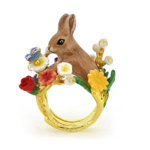Rabbit Melody Ring, Whimsical Ring, Hand Painted Jewelry, Editor's ...