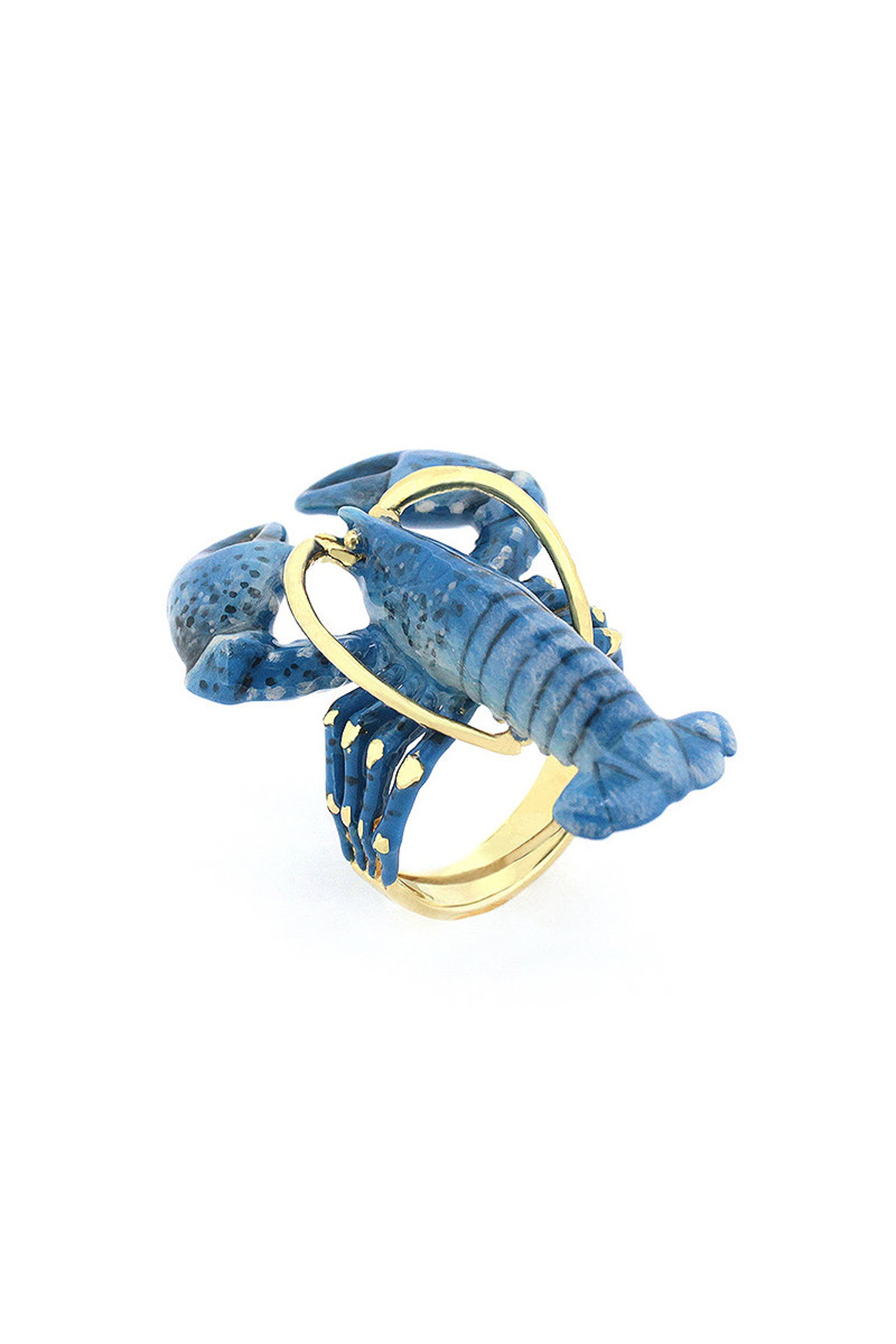 Blue Lobster Ring , Enamel Jewelry, Statement Piece, Ocean Creature ...
