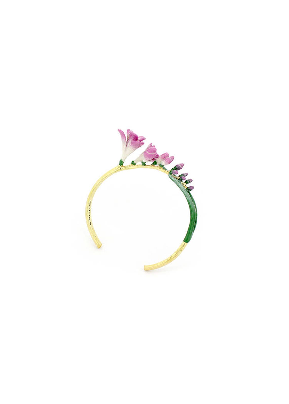 Freesia Bangle Pink Flower Enamel Jewelry Handpainted - Etsy