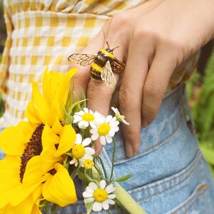 Bee Bumblebee Ring, Enamel Ring, Bee Ring,, Enamel Jewelry. - Etsy