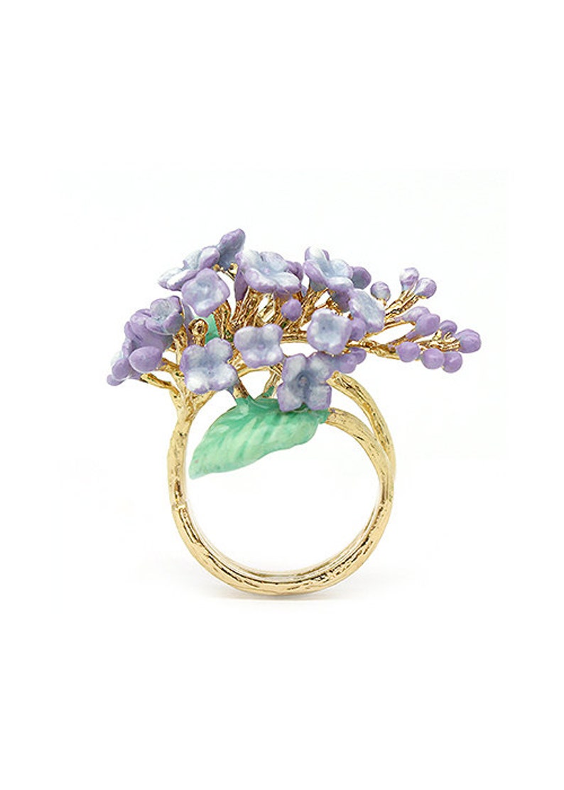 Lilac Ring Flower Ring Handpainted GOODAFTERNINE | Etsy