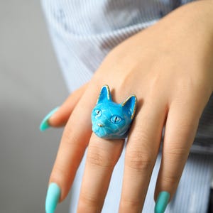 Water Cat Ring, Cat Ring, Maewmarch, Cat Jewelry, Arts Collector, Hand ...