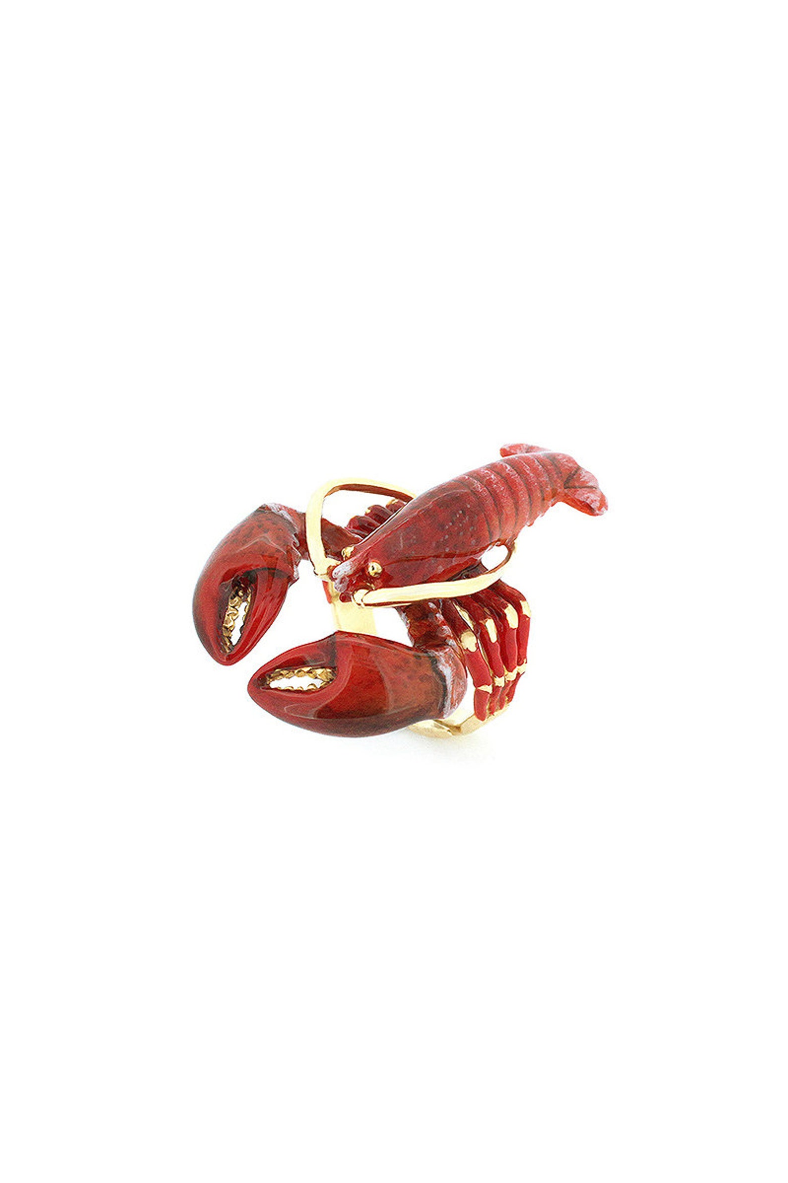 Red Lobster Ring , Enamel Jewelry, Statement Piece, Ocean Creature ...