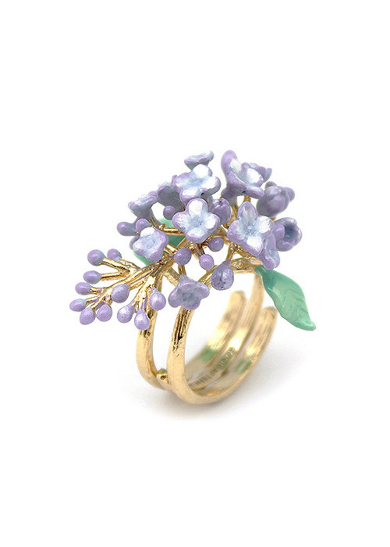 Lilac Ring Flower Ring Handpainted GOODAFTERNINE | Etsy