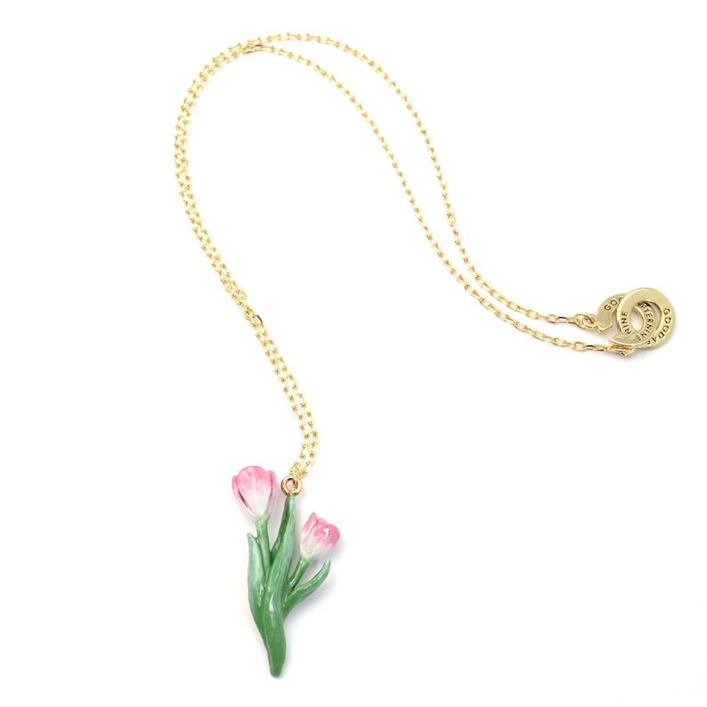 Tulip Pink Necklace , Wedding Necklace , Flower Necklace- High Quality ...