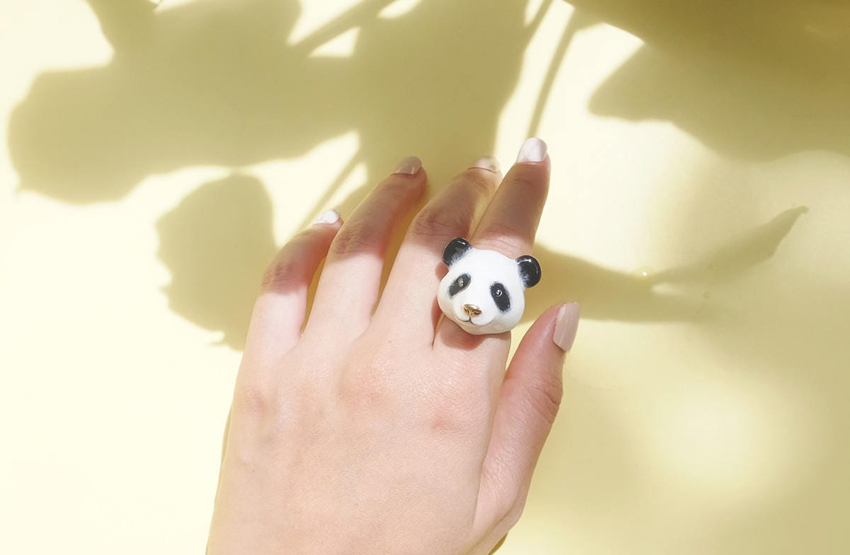 Pete Panda Ring Panda Ring Handcrafted Enamel Panda | Etsy