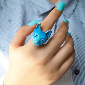 Water Cat Ring, Cat Ring, Maewmarch, Cat Jewelry, Arts Collector, Hand ...