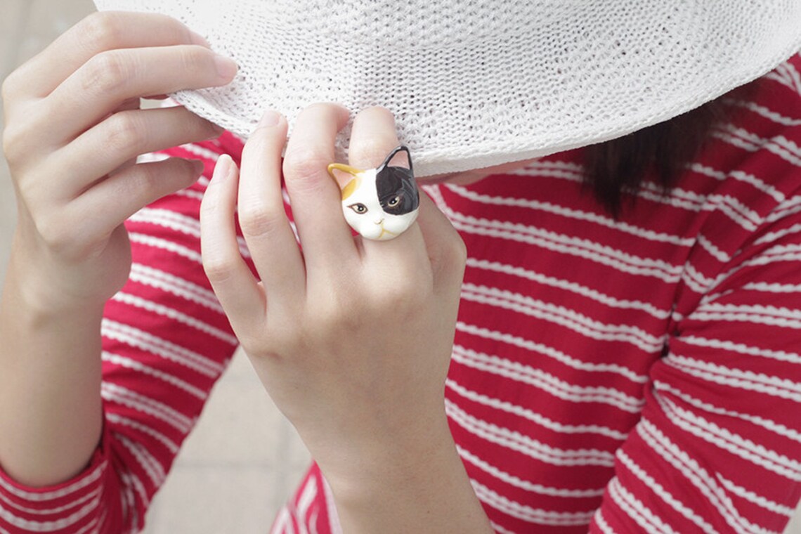 Calico Cat Ring | Etsy