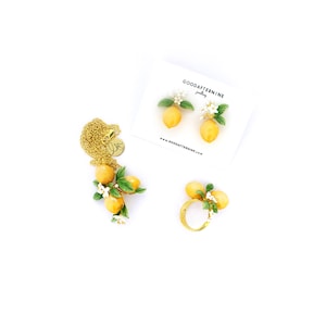 Lemon Ring, Fruity Blossom, Goodafternine, Enamel Ring, Playful Jewelry - Etsy