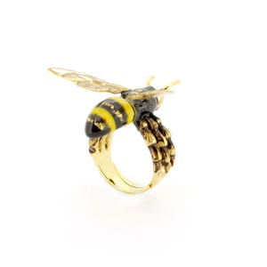Honey Bee Ring, Enamel Ring, Bee Ring,, Enamel Jewelry. - Etsy