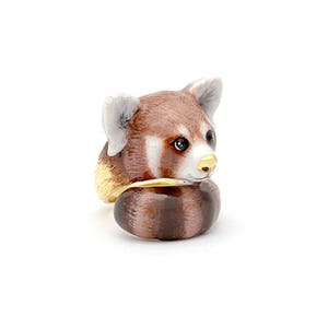 Raph Red Panda Ring . Handcrafted Enamel ,red Panda Ring ...