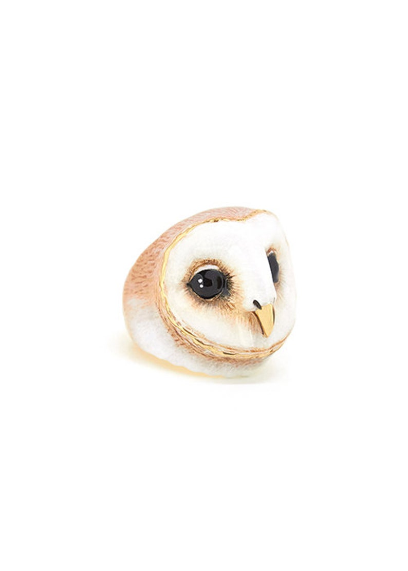 Lucky Barn Owl Ring Barn Owl Owl Lover MOONLIGHT VALLEY - Etsy UK