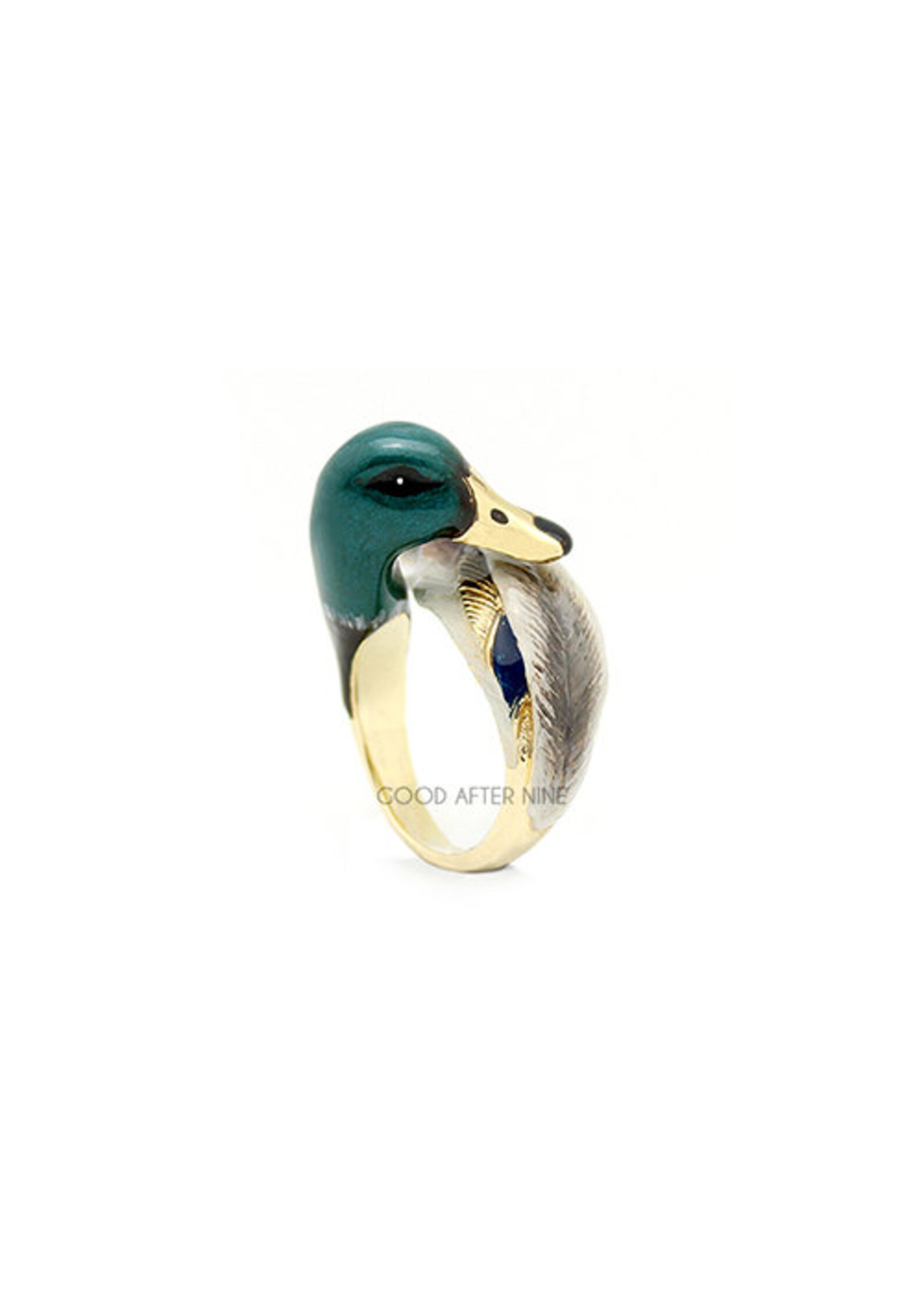 Mallard Duck Ring Animal Ring Enamel Ring Duck Lover - Etsy