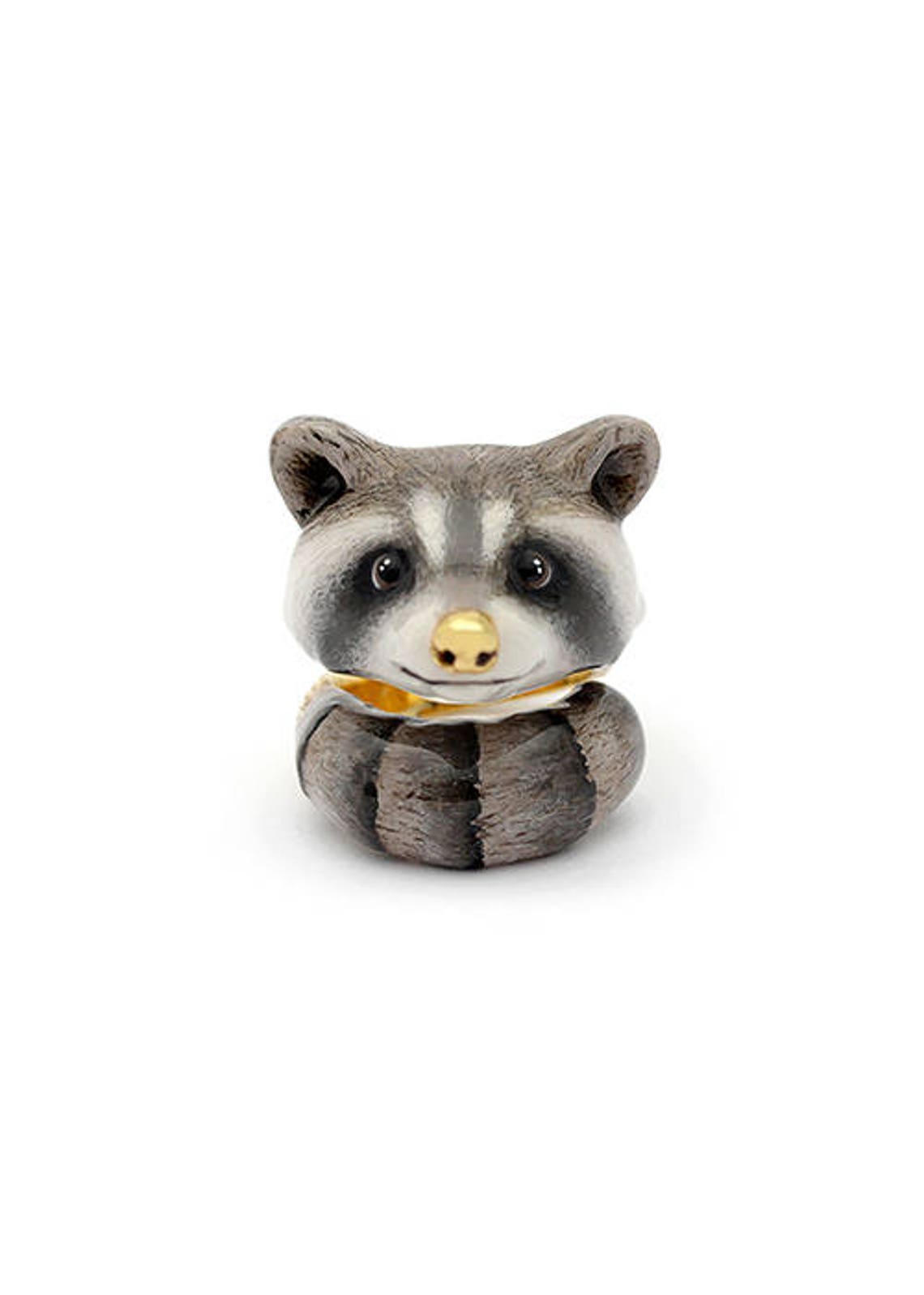 Rocky Raccoon Ring Handcrafted Enamel Raccoon Raccoon Ring - Etsy