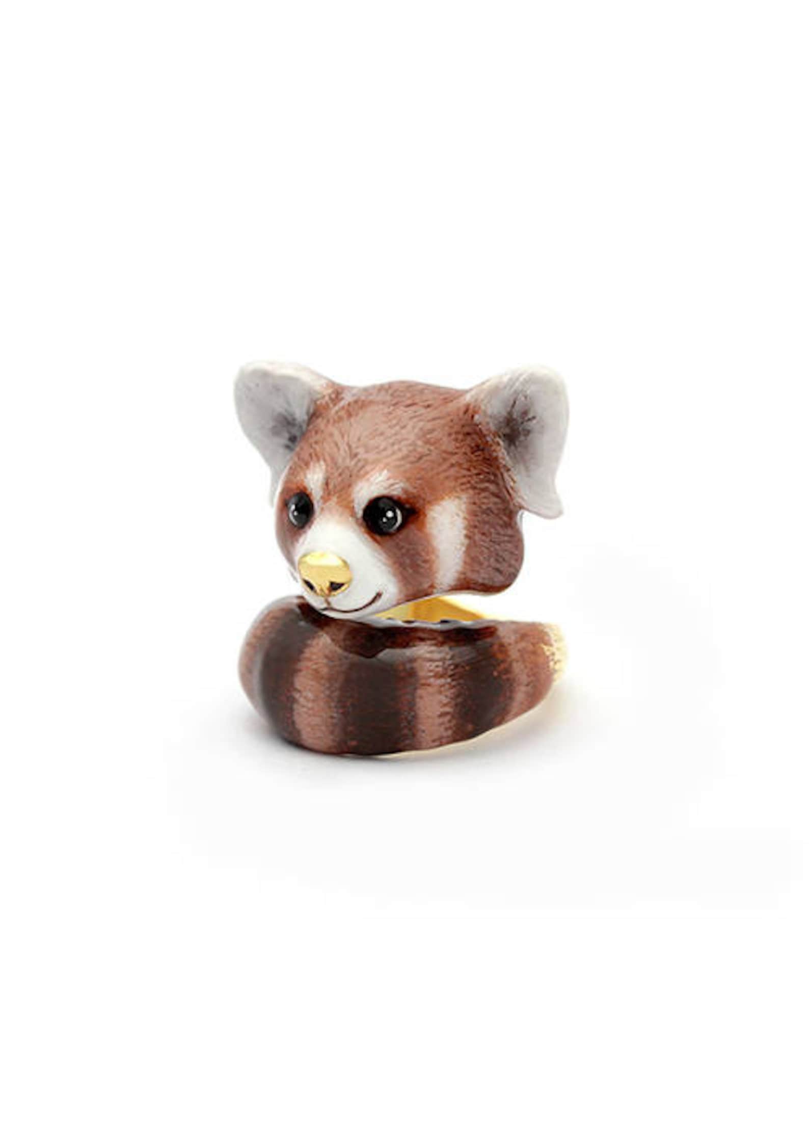 Raph Red Panda Ring . Handcrafted Enamel red Panda Ring . - Etsy