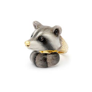 Rocky Raccoon Ring, Handcrafted Enamel, Raccoon, Raccoon Ring, Unique ...