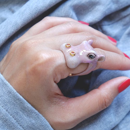 Happy Hippo Ring Ring. Safarica Collection. Hippopotamus - Etsy