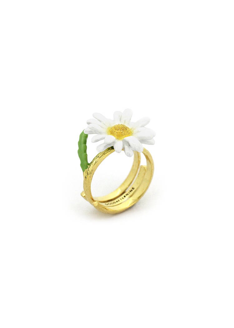 Daisy Ring , Flower Ring , Enamel Ring Handpainted GOODAFTERNINE - Etsy