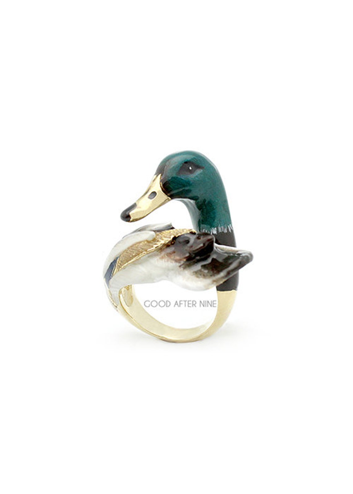 Mallard Duck Ring Animal Ring Enamel Ring Duck Lover - Etsy