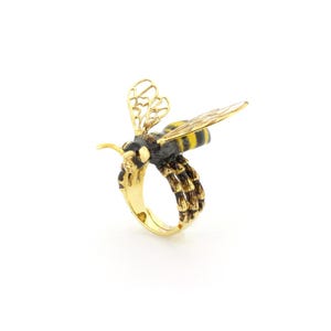Honey Bee Ring, Enamel Ring, Bee Ring,, Enamel Jewelry. - Etsy