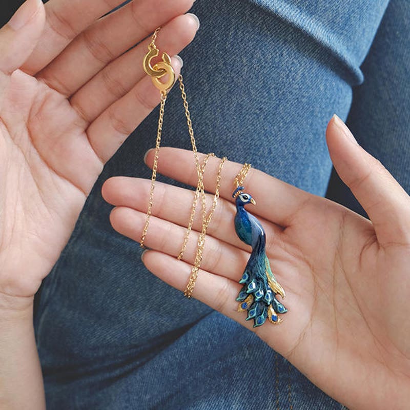 Peacock Necklace - Etsy