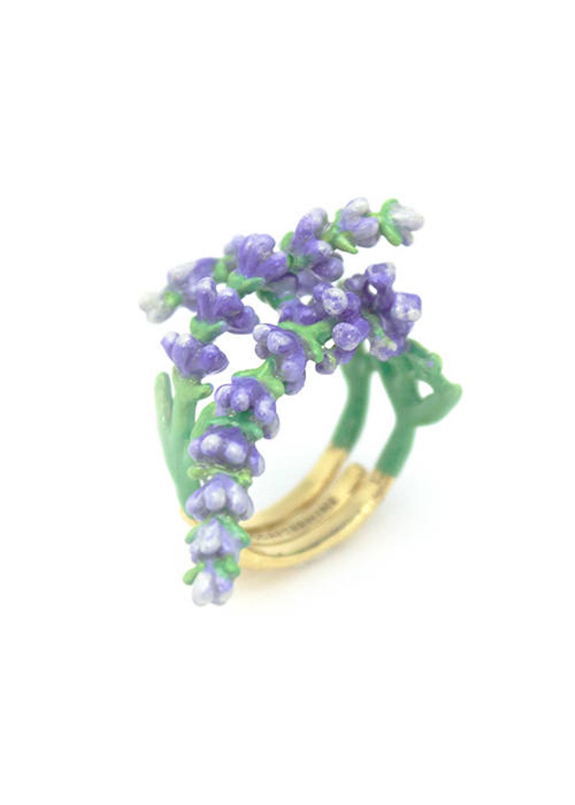 Lavender Ring Flower Ring Handpainted GOODAFTERNINE Purple - Etsy