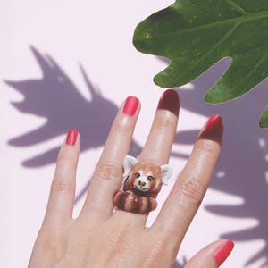 Raph Red Panda Ring . Handcrafted Enamel ,red Panda Ring ...