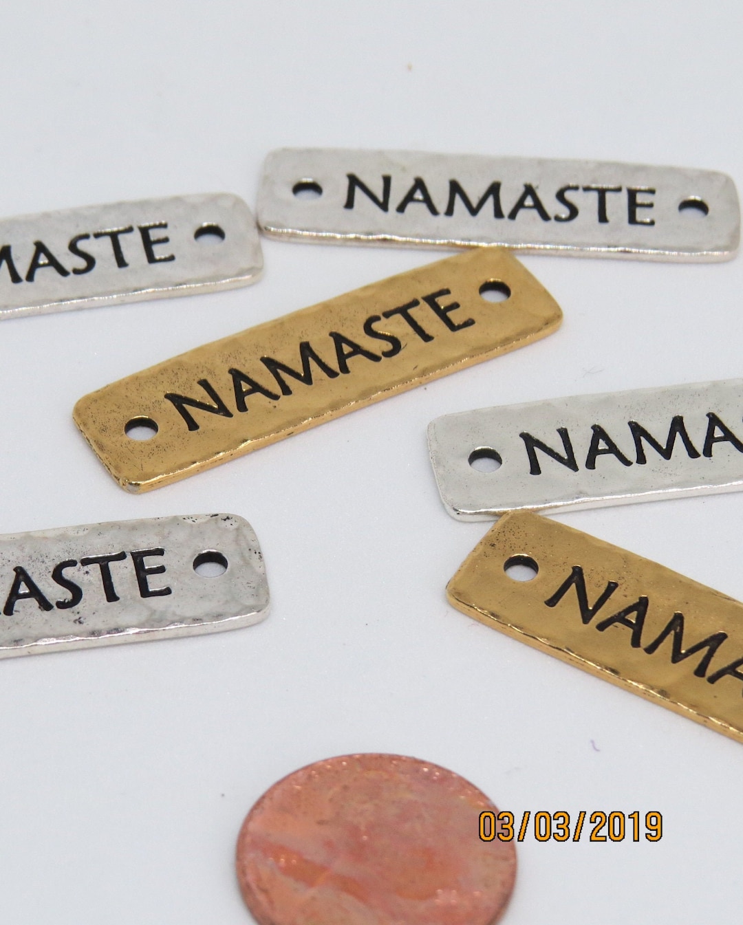 NAMASTE Gold Tone and Silver Tone Finding - Etsy