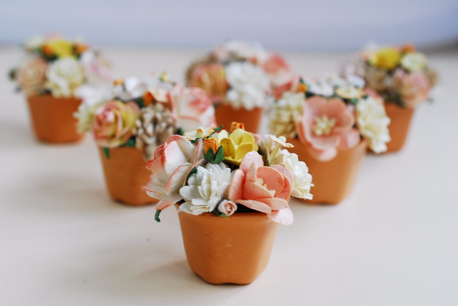 6 Paper Flower Pot gift Made from paper. | Etsy