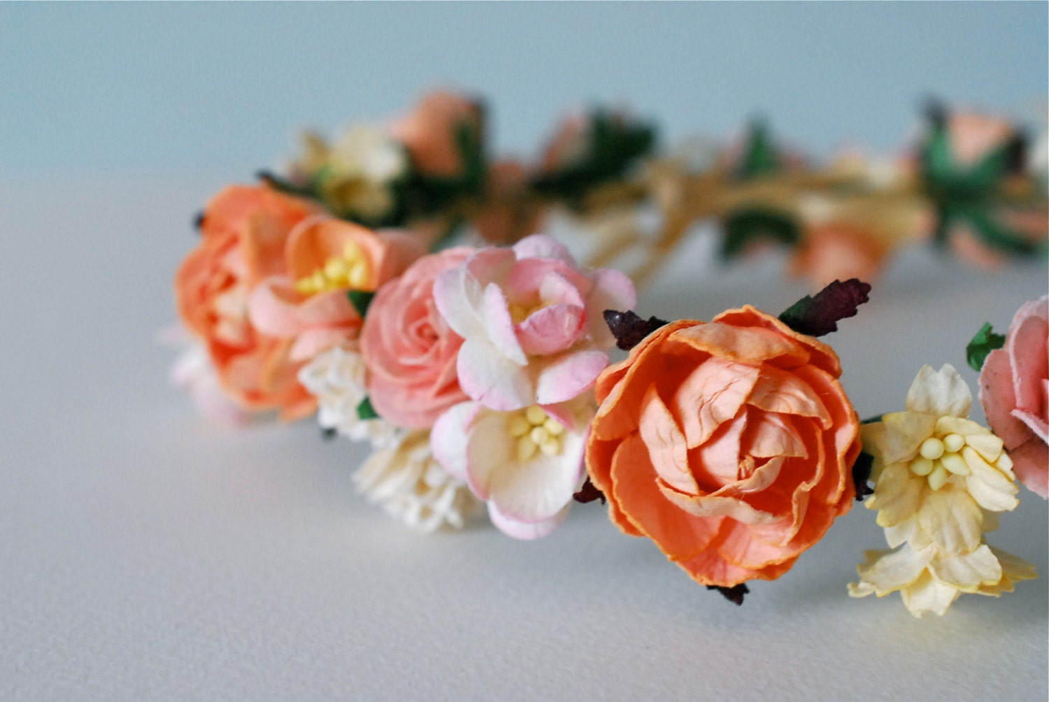 Custom order for Jamie Case Paper 1 flower crown and 2 flower | Etsy