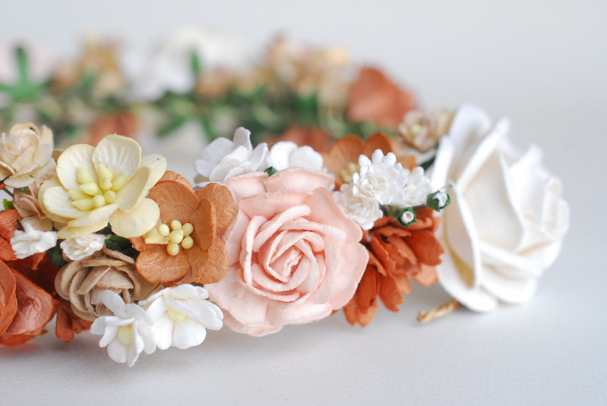Paper Flower Crown Headband Wedding flower crown DIY | Etsy