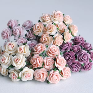 Paper Flower, 100 Pieces Mixed Mini Roses. Size 1.5 Cm. Pink Shade. - Etsy