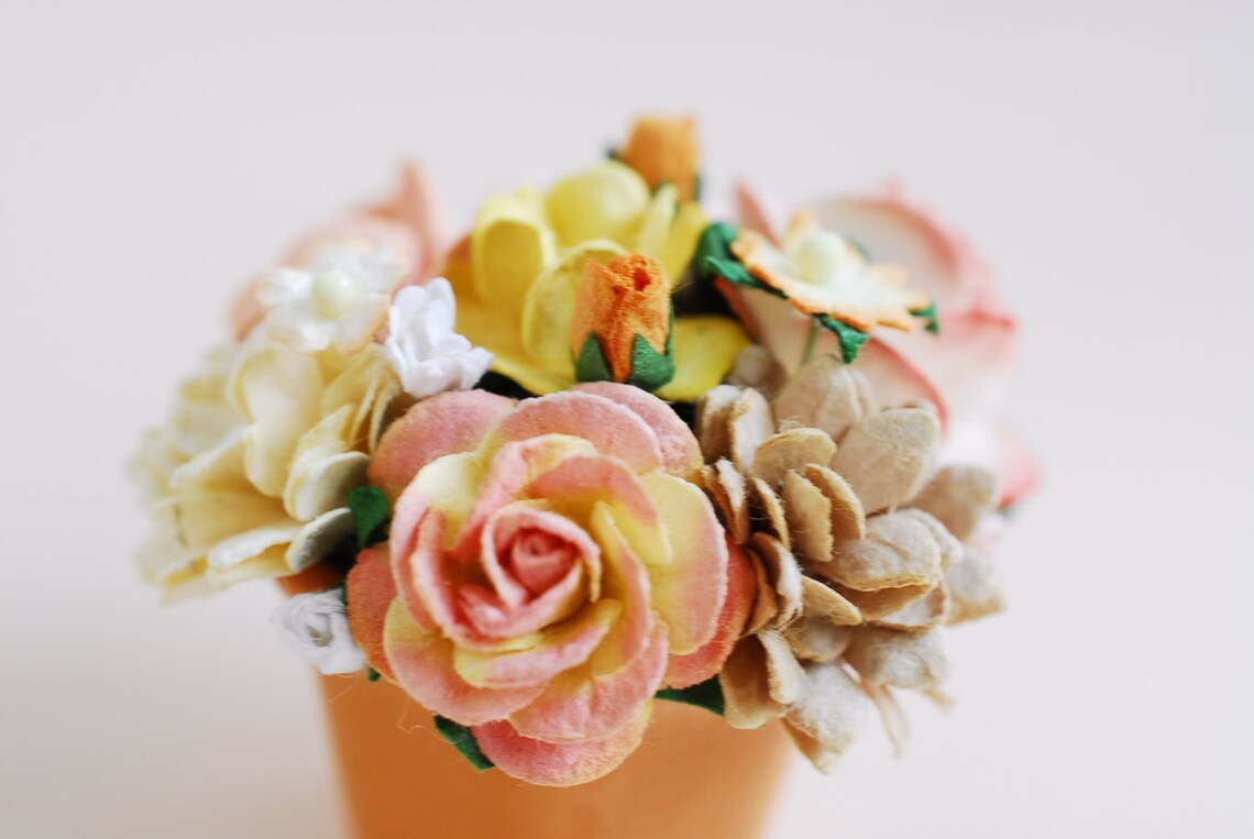 6 Paper Flower Pot gift Made from paper. | Etsy