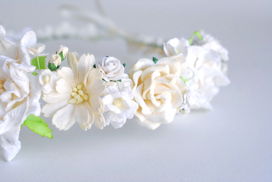 Paper Flower Crown Wedding Handmade Tiara flower Crown - Etsy