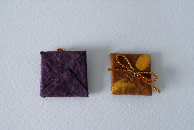 Small paper boxes flat decorations 12 pcs. size 2x2 cm. | Etsy