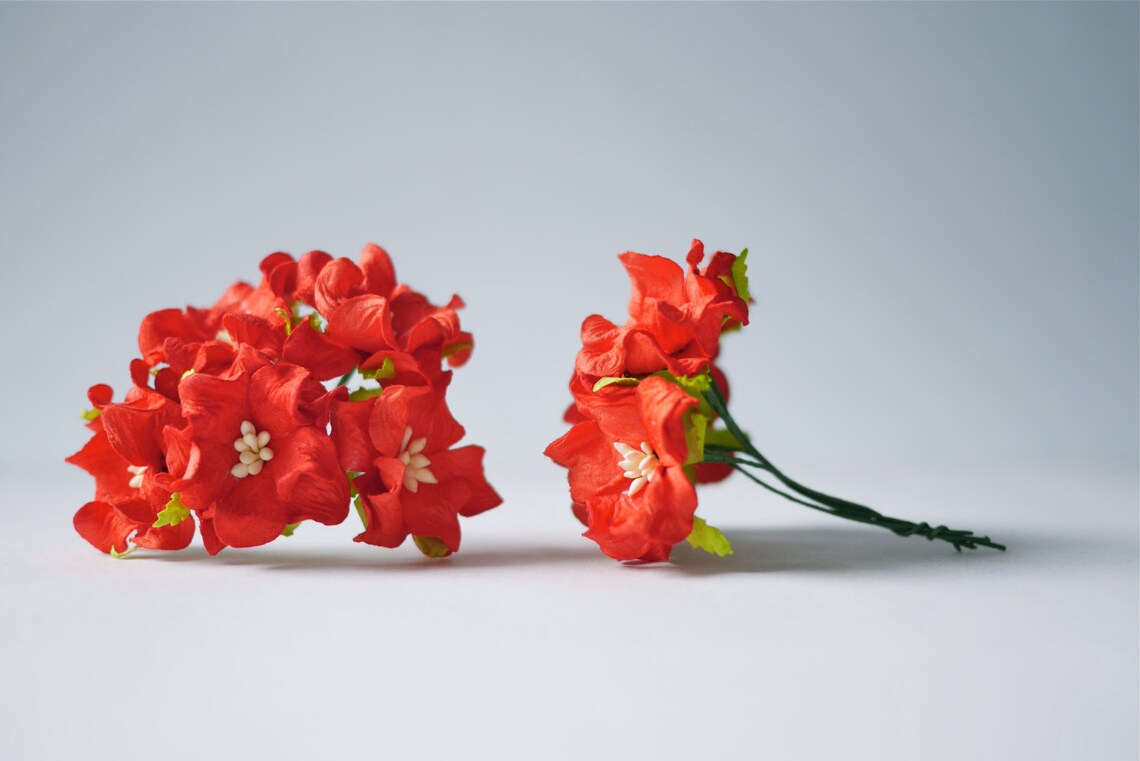 Paper Flower 25 Pieces Twist Flower Size5-7 Cm. Red Color. - Etsy