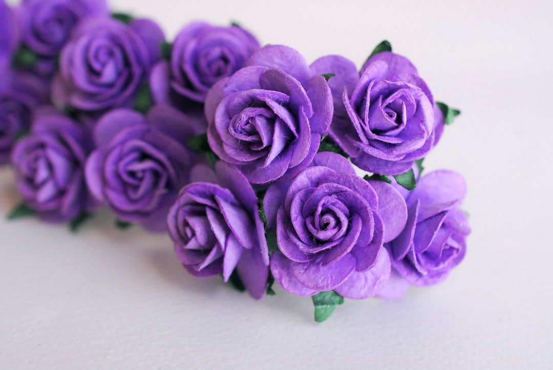 Handmade Purple Paper Roses: 2.5cm DIY Wedding Decor - 50 Pcs - Etsy