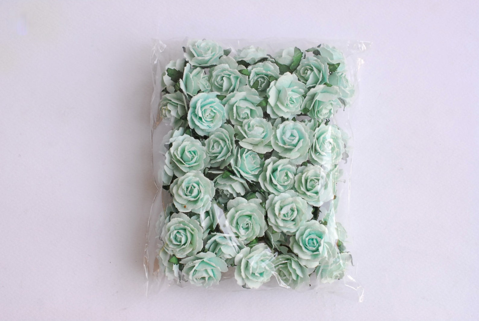 Paper Flower 50 pieces mini roses MINT color. | Etsy