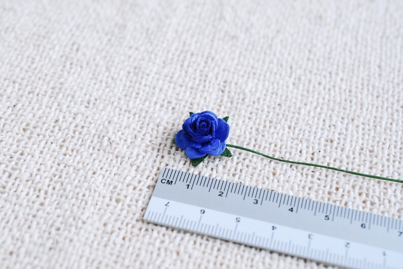 100 Pieces Mini Rose Paper Flower Blue Color. - Etsy