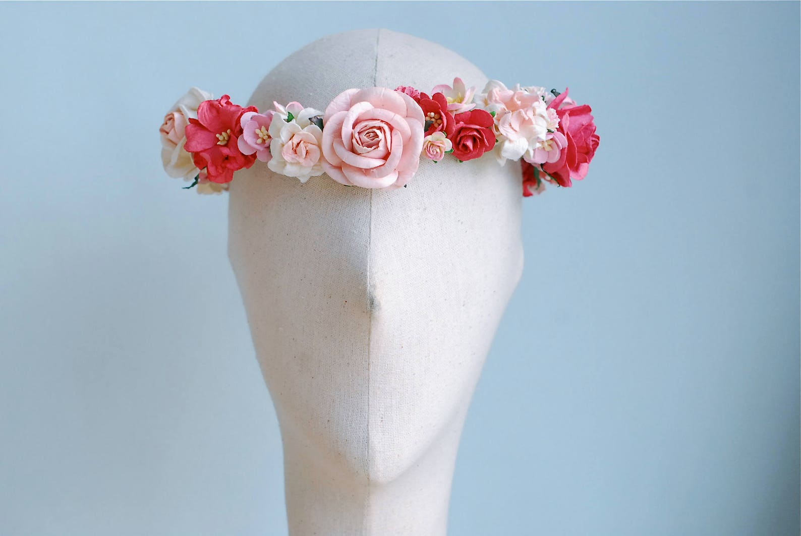 Paper Flower Crown Headband Wedding Pink Soft Pink Pink - Etsy